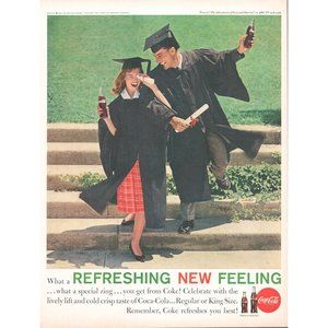 Coca Cola | Art | 961 Coca Cola Coke Graduation Graduates Vintage Print ...
